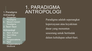 P aradigma dan teori antropologi | PPTX