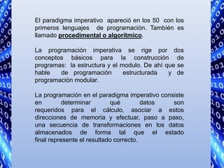 PARADIGMA IMPERATIVO | PPTX