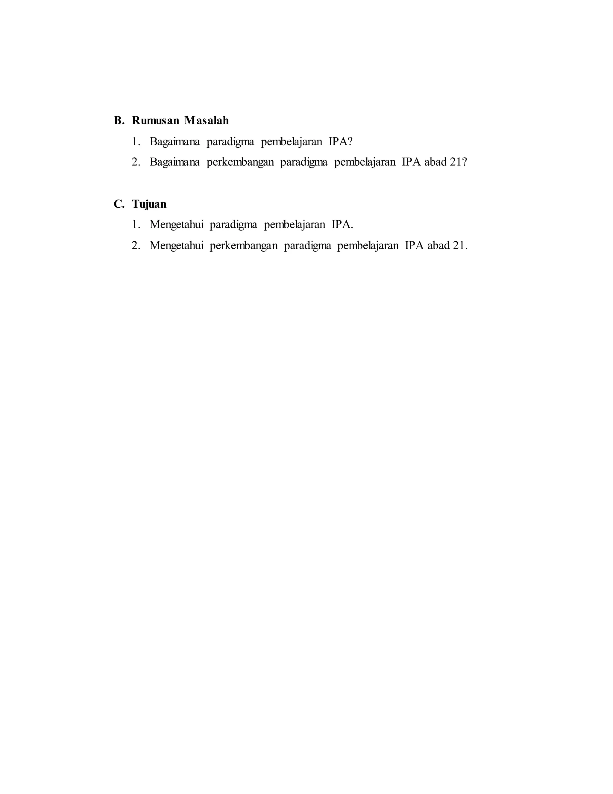 Paradigma pendidikan ipa | PDF