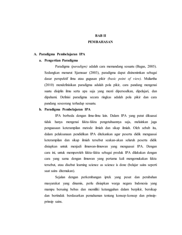 Paradigma pendidikan ipa | PDF