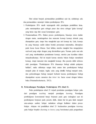 Paradigma pendidikan ipa | PDF