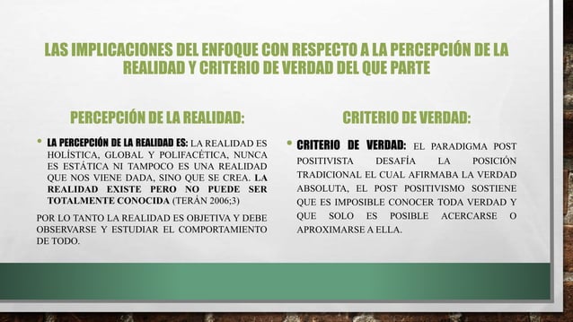 Paradigma post positivista | PPTX