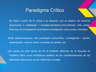 Paradigmas de la investigación acción | PPT