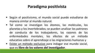 Paradigmas de la investigación desde un enfoque cuantitativo | PPTX