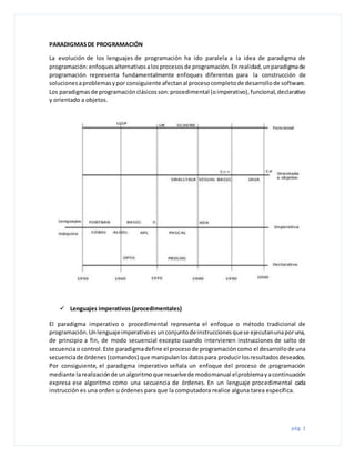 Paradigmas de programacion | DOCX | Programming Languages | Computing