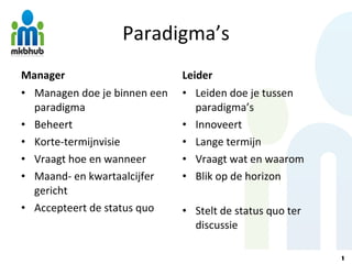Paradigma's een toelichting | PPT