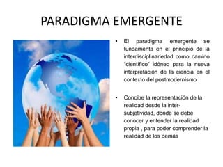 Paradigmas emergentes diapositivas | PPTX