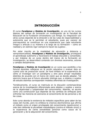 Paradigmas y modelos de investigación guia didactica y modulo | PDF