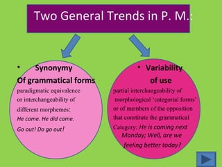 Paradigmatic morphology | PPT
