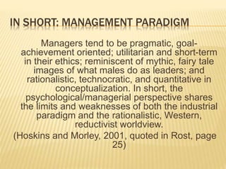 Paradigm shift from management to leadership | PPTX