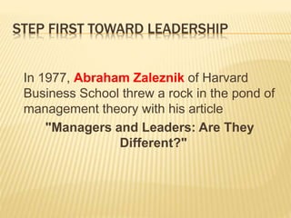 Paradigm shift from management to leadership | PPTX