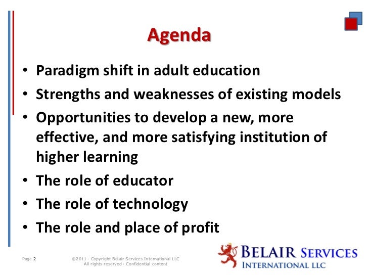 Paradigm shift in education - volused Paradigm shift in education - volused