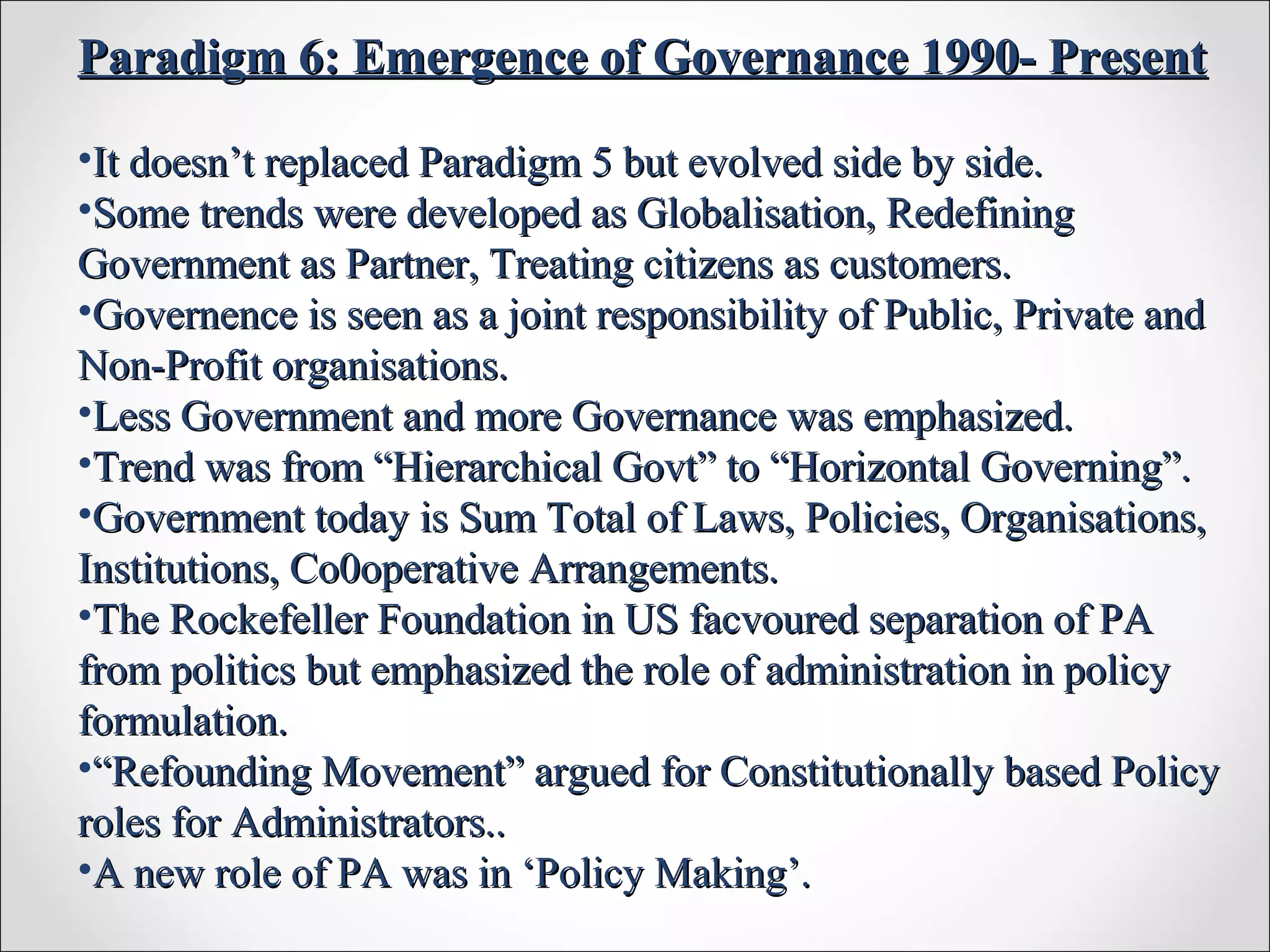 Paradigms of Public Administration | PPT