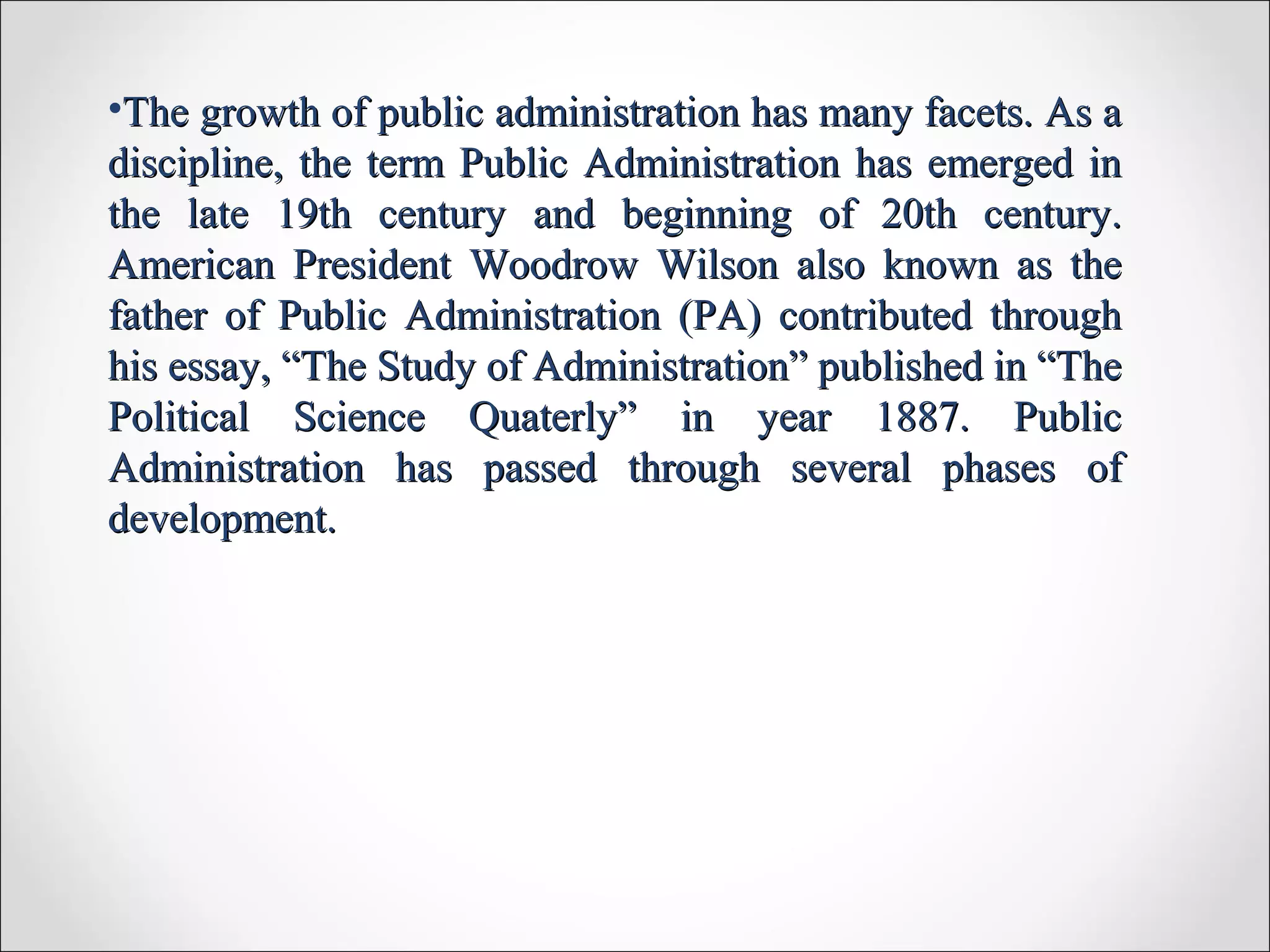Paradigms of Public Administration | PPT