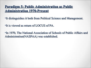Paradigms of Public Administration | PPT