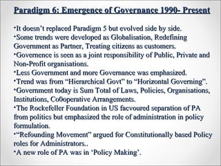 Paradigms of Public Administration | PPT