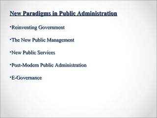 Paradigms of Public Administration | PPT