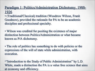Paradigms of Public Administration | PPT