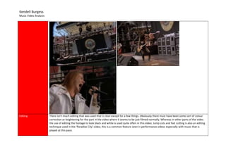 Paradise city music video analysis work sheet | PPT