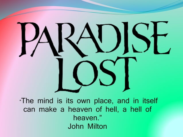 Paradise lost book 1 (vocabulary) | PPT