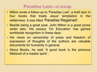 Paradise lost --a recap. | PPTX