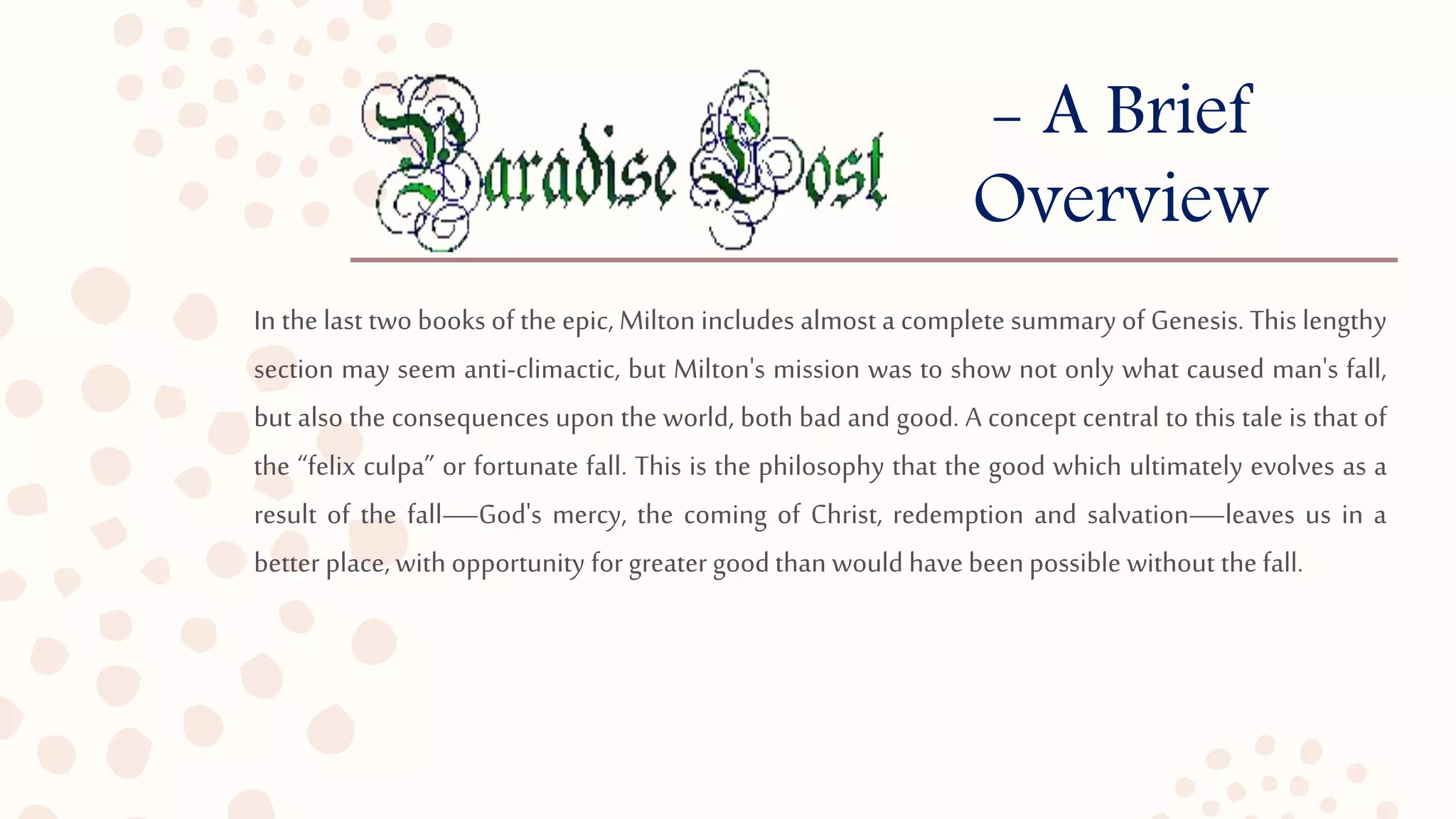 Paradise Lost by John Milton | PPTX