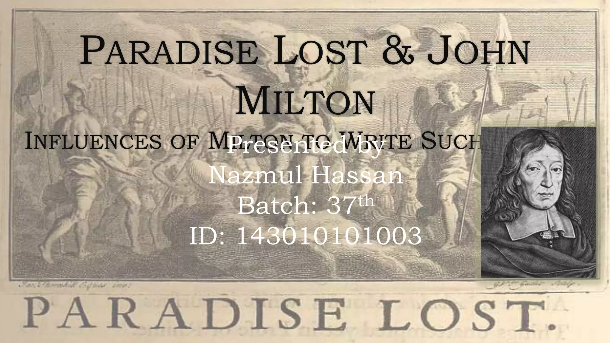 Paradise Lost & John Milton | PPT