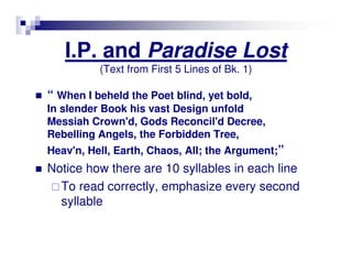 paradise_lost_ppt.pdf ppt creat for John Milton | PDF