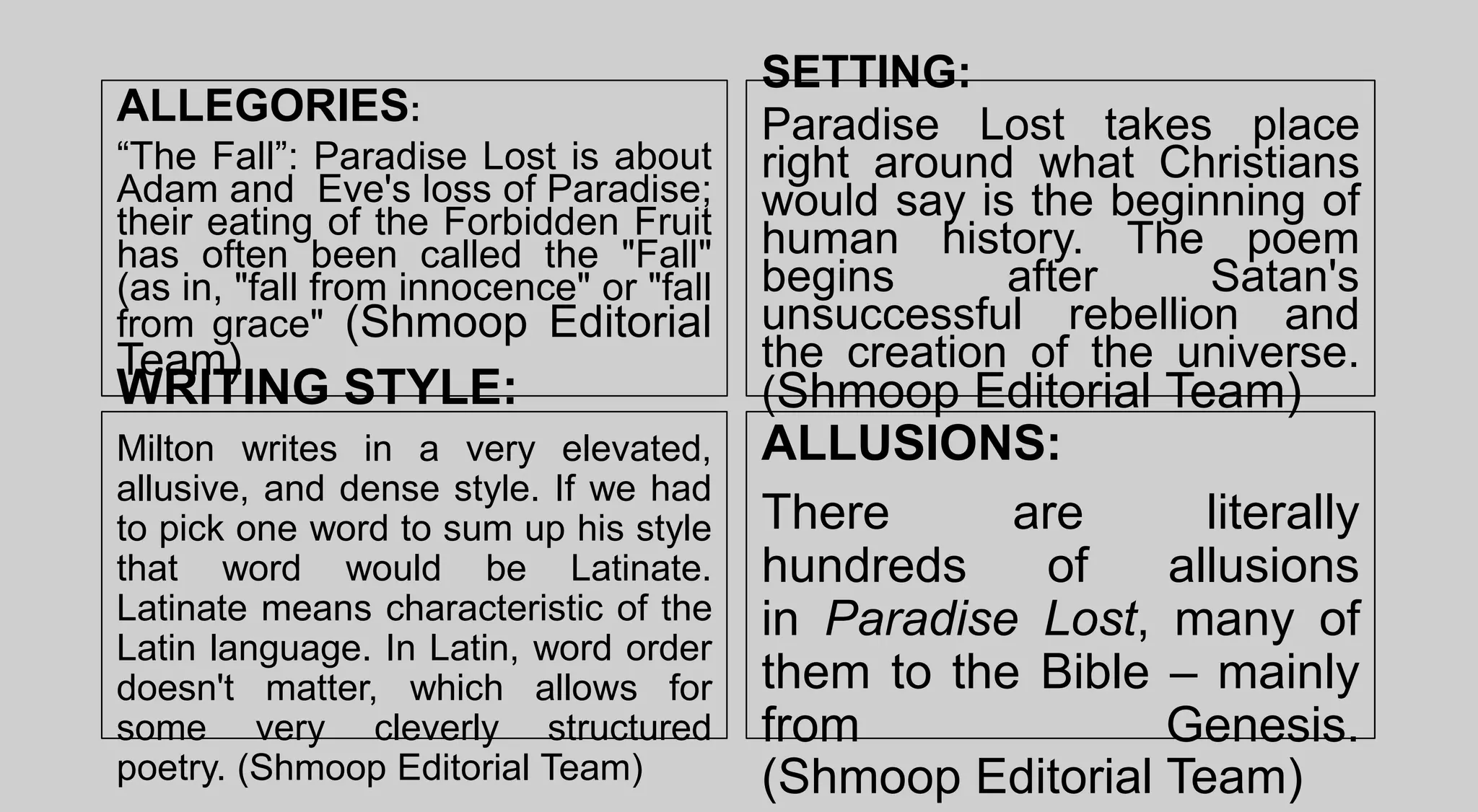 Paradise Lost Poem Analysis | PPT