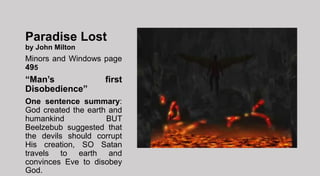 Paradise Lost Poem Analysis | PPT