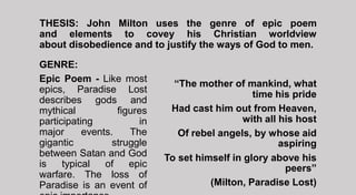 Paradise Lost Poem Analysis | PPT