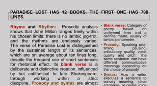 Paradise Lost Poem Analysis | PPT