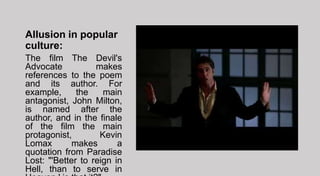 Paradise Lost Poem Analysis | PPT