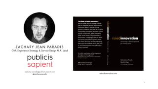 UX STRAT Europe 2019: Zachary Jean Paradis, Publicis Sapient | PDF