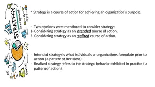 paradox - - Strategy is a course of action for achieving an ...
