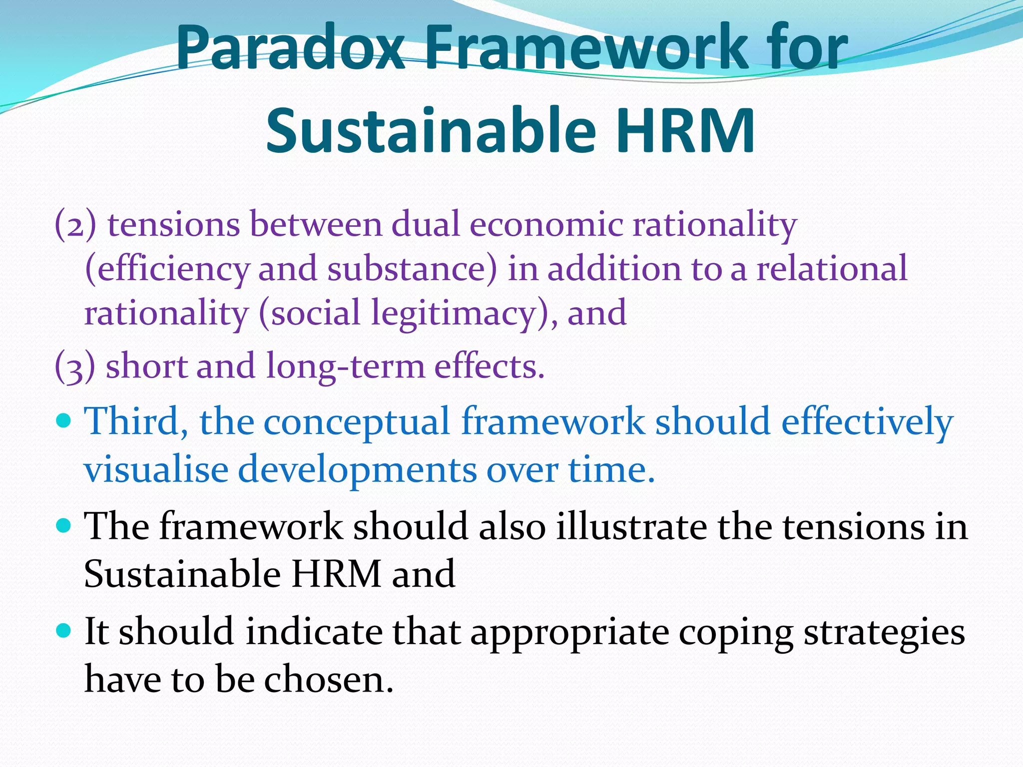 Paradox framework for sustainable HRM | PPTX