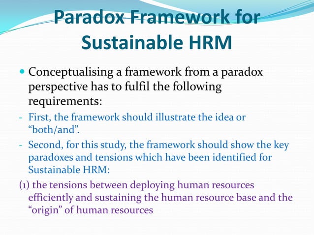 Paradox Framework For Sustainable Hrm Ppt
