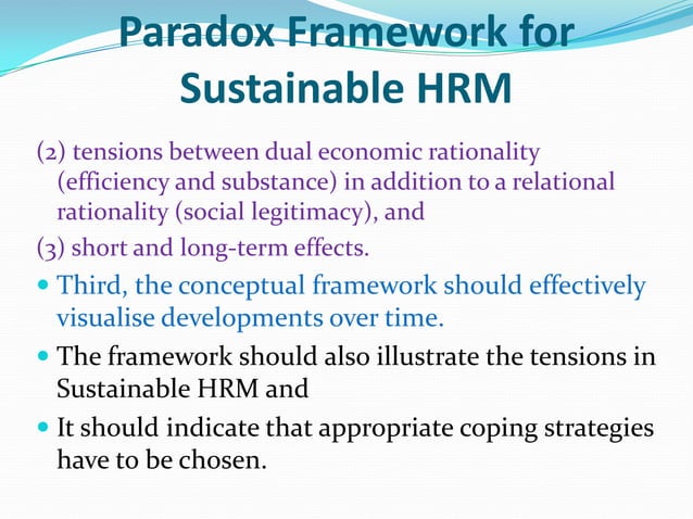 Paradox framework for sustainable HRM | PPT