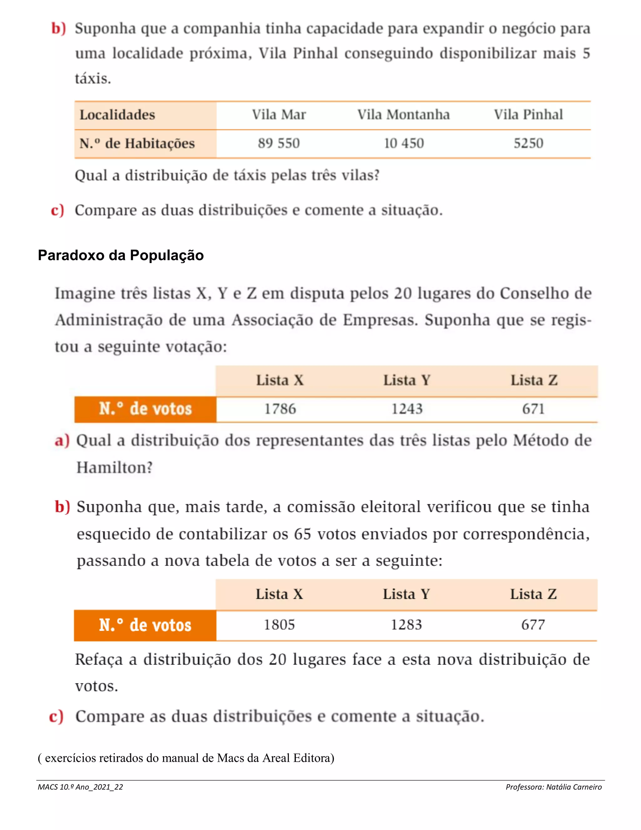 Paradoxos método de hamilton exercicios | PDF
