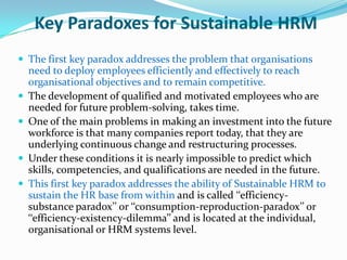 Paradox theory as a lens of theorizing for sustainable HRM | PPTX