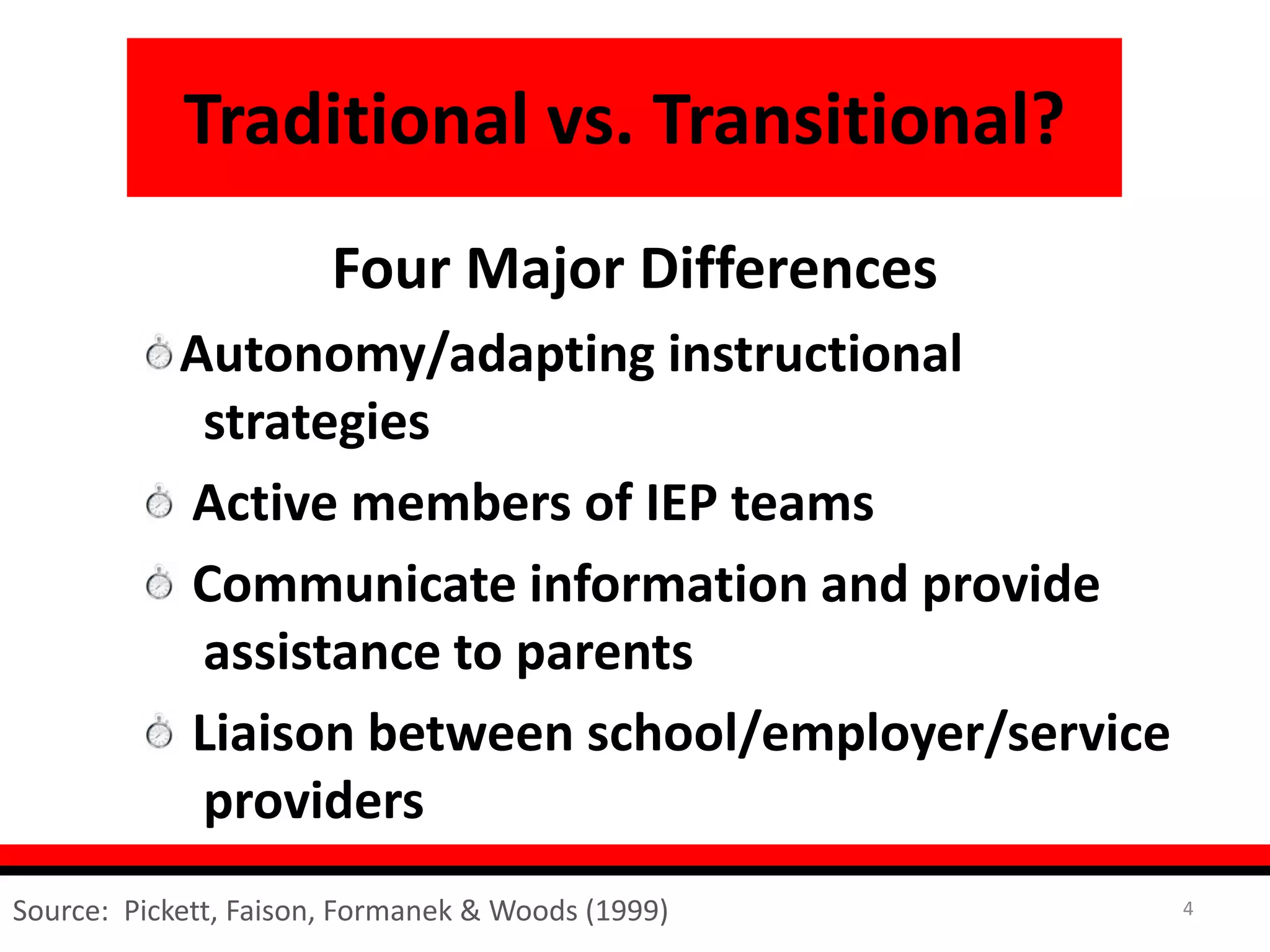 Paraeducators in Secondary Transitional Settings Their Knowledge ...