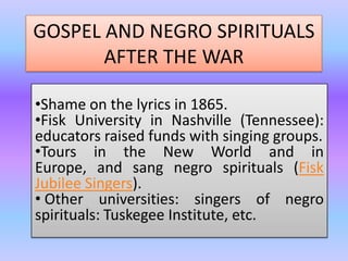NEGRO SPIRITUALS AND U.S. HISTORY. | PPT