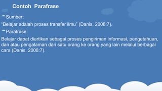 CARA MELAKUKAN PARAFRASE DAN SITASI.pptx