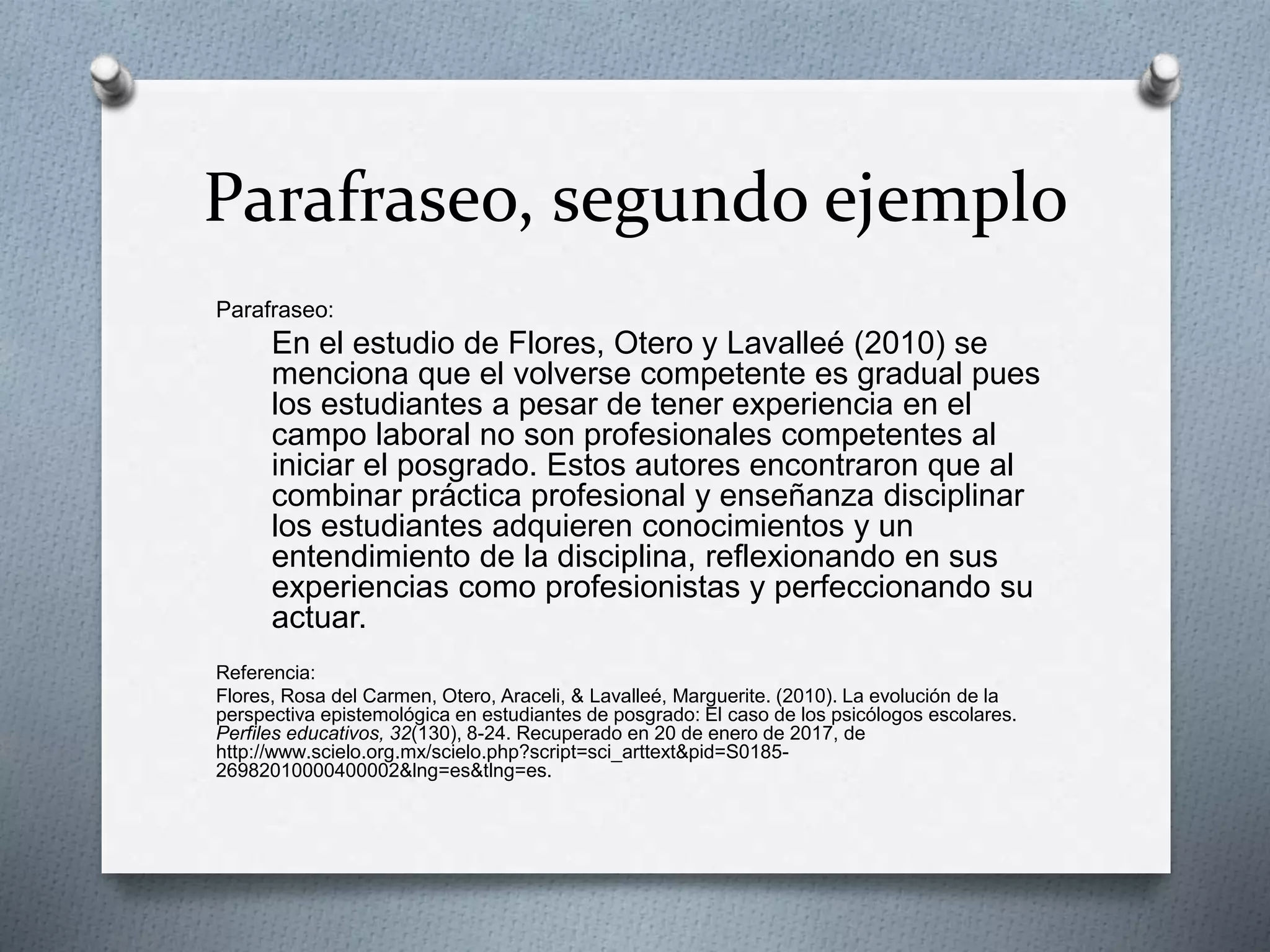 Ejemplos de Parafraseo | PPTX