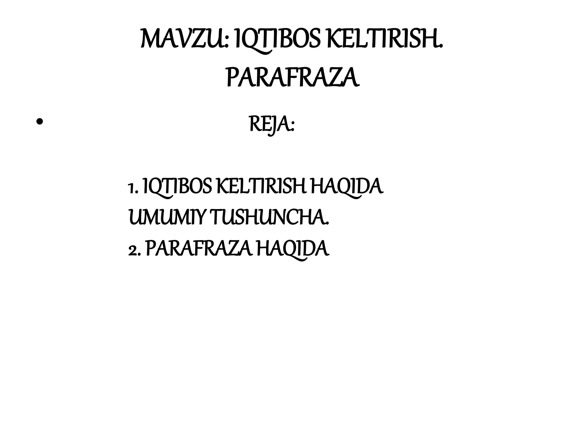 Parafraza bo'yicha power pointda ishlangan Iqtiboslar | PPTX