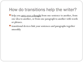 Paragarph transitions | PPT