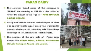 PARAG DAIRY PRESENATATION AND TESTING AND QUALITY ANALYSIS | PPTX