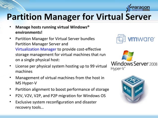 Partition Manager 11 - Paragon Software | PPT