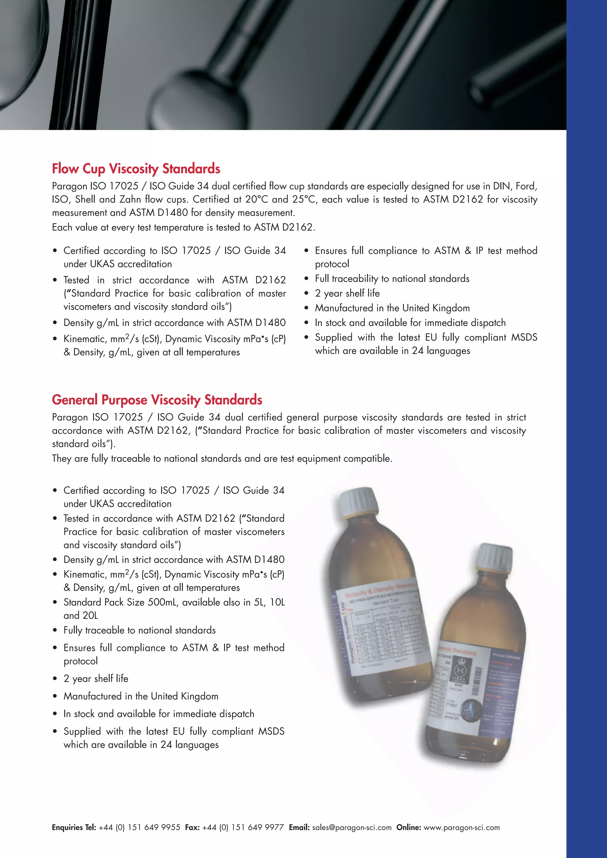 Paragon Scientific: Callibration Standards & Certified Reference ...