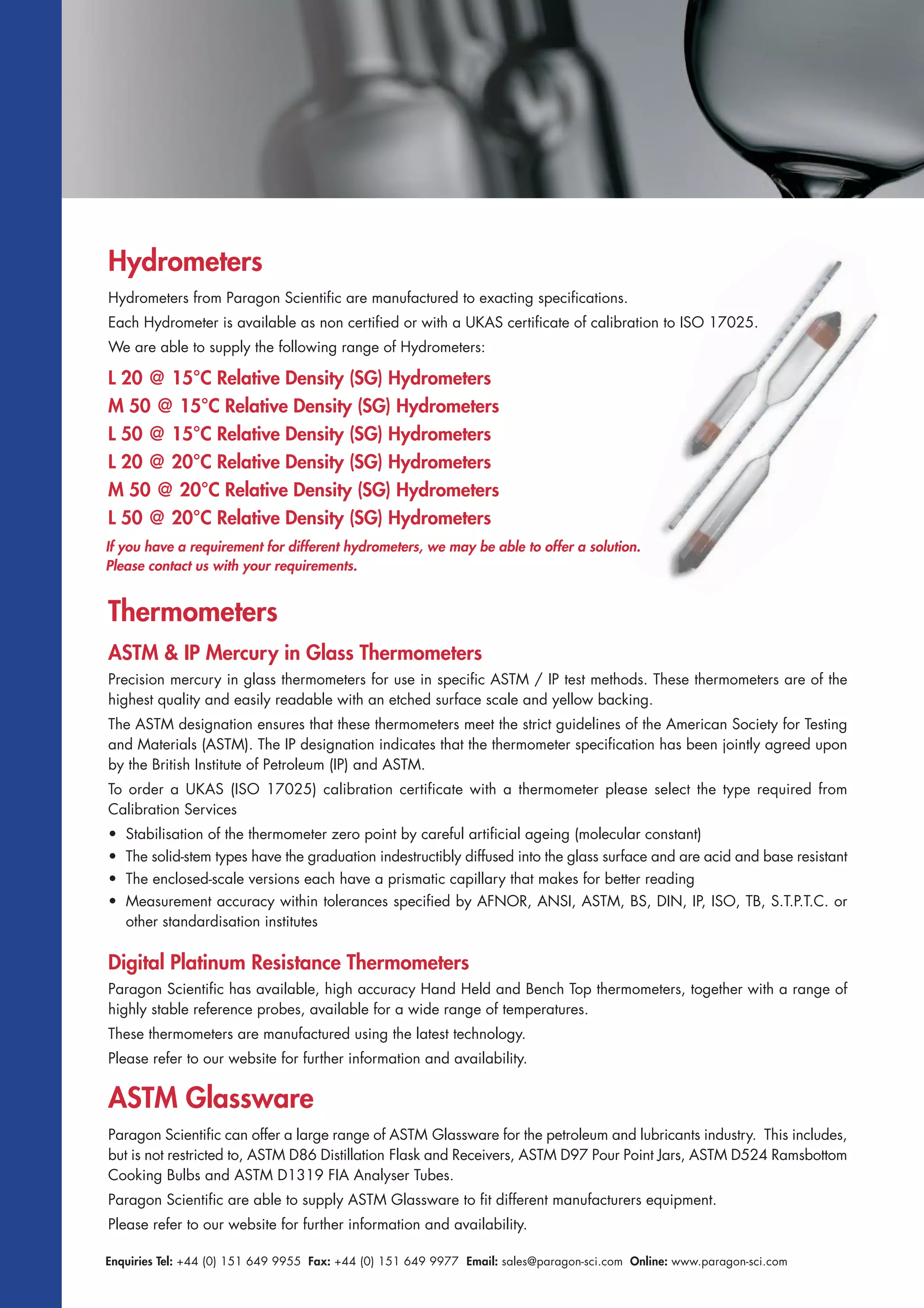 Paragon Scientific: Callibration Standards & Certified Reference ...